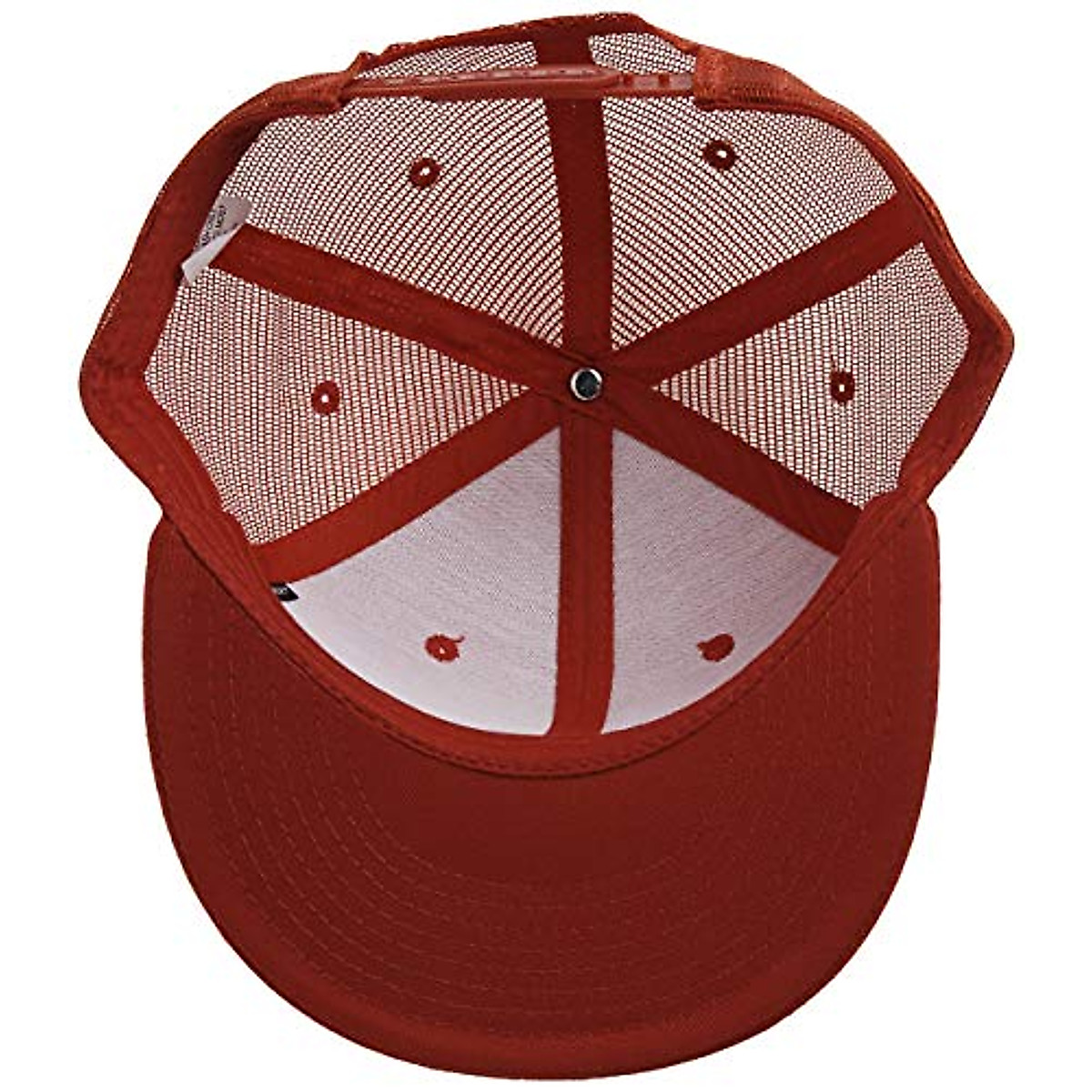 DECKY 6 Panel Flat Bill Trucker Cap, Red