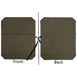 Chef's Knife Roll Bag, Durable 16oz Waxed Canvas Knife Case with 4 Slots Professional Chef's Knife Bag with Anti Cutting Fabric Inside