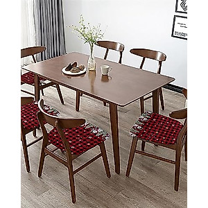 Christmas Seat Covers for Dining Room Chairs,Snowman Xmas Tree Red Black Buffalo Plaid Fitted Stretch Jacquard Chair Seat Covers,Removable Washable Kitchen Dining Chair Slipcovers Protector Set of 4