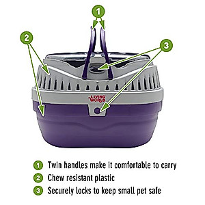 Living World Pet Carrier, Purple/Grey