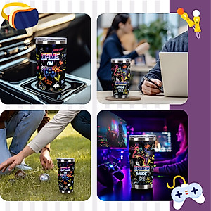 Gamer Gifts, 20 Oz Stainless Steel Game Controller Tumbler with Straw&brush, Gifts for Boyfriend, Gamer Tumbler, Presents, Gaming Tumbler, Birthday/Christmas/Holiday/Thanksgiving Gift for Game Lovers