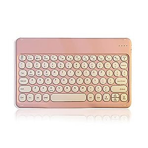 ElecMosWN Urtra Slim Bluetooth Keyboard for iPad Mac,Compact Rechargeable Wireless Keyboard for iPad,iPad Pro/Mini/Air,iPhone,MacBook,Windows Laptop Surface Pro Android Tablet Smartphone(Pink)