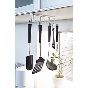 Yamazaki 2441 Home Under Shelf Utensil Storage-Plate Cabinet Rack Organizer, White