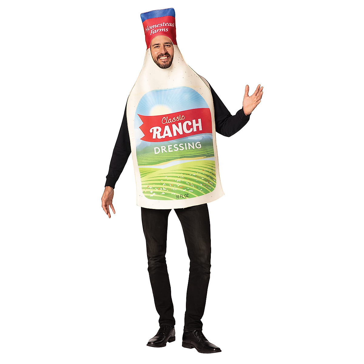 Rasta Imposta Ranch Dressing Bottle Costume Salad Cobb Condiments Food Seasoning Dip Buttermilk Dress Up Cosplay Party Costumes, Adult One Size