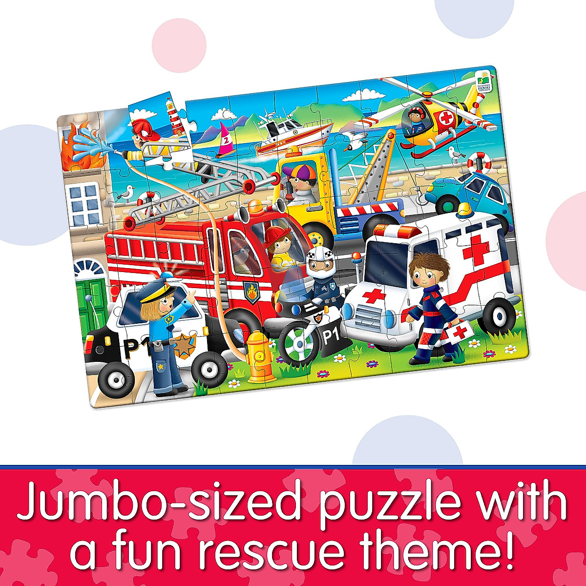 The Learning Journey: Jumbo Floor Puzzles - Emergency Rescue - Extra Large Puzzle Measures 3 ft by 2 ft - Preschool Toys & Gifts for Boys & Girls Ages 3 and Up