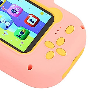 1080P 2inch Kids Camera Cute Cartoon Design HD Digital Children Selfie Camera for Birthday (Pink)
