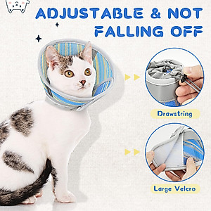 Supet Cat Cone Collar Soft, Air Mesh Cat Recovery Cone After Surgery to Stop Licking, Adjustable Breathable Cat Neck Cone Alternative for Small Kitten Cats, Lightweight Cat Head Cone Anti Scratch (M)
