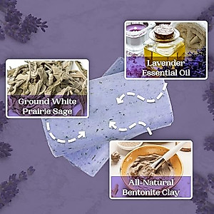 Amish Farms Natural Soap Bar, Exfoliating Sage, Lavender Scent, Made in USA - Vegan Face & Body Soap Scrub for Sensitive Skin - No Parabens or SLS Soap, Handmade Soap (4 Bars)