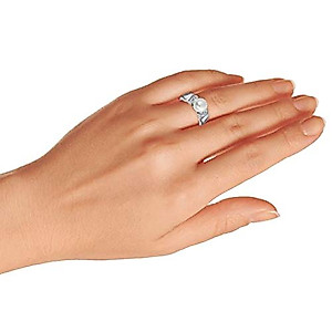 Bling Jewelry Art Deco Style Pave CZ Solitaire White Freshwater Cultured Pearl Engagement Ring For Women Silver Plated Brass