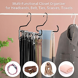 Mkono Hat Organizer for Baseball Caps Metal Hat Rack for Closet Set of 2 Hat Hangers Baseball Cap Holder Hat Storage Organizer Holds 20 Caps, Black