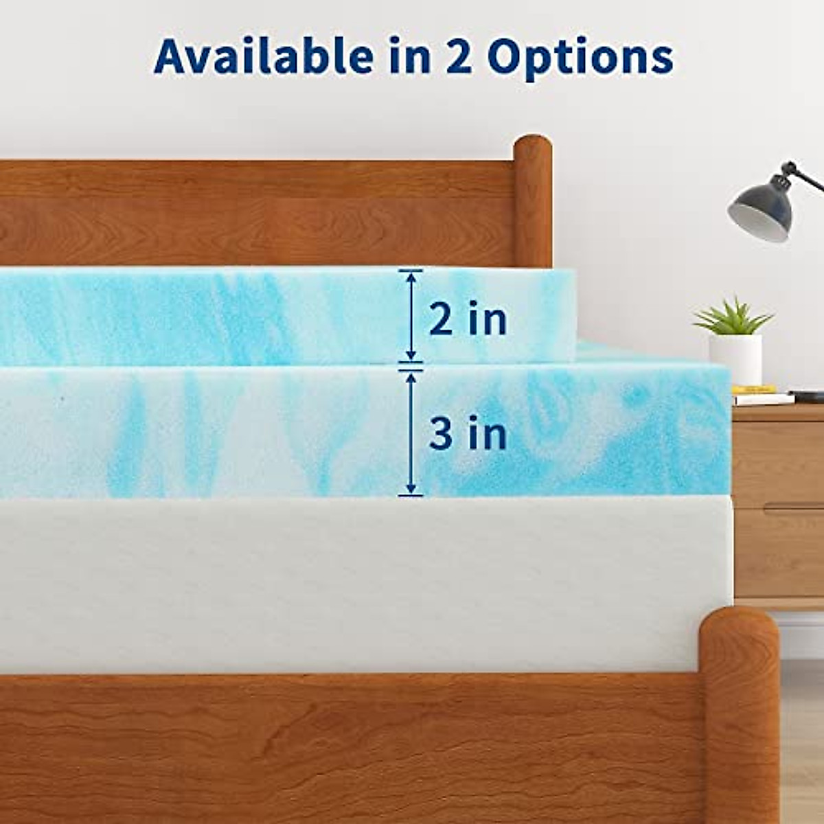 Mattress Topper, 2 Inch Gel Memory Foam Mattress Topper, Queen, CertiPUR-US Certified