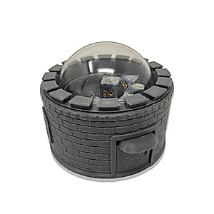 MunnyGrubbers - Castle Dice Popper V2 - Dice Jail - for TTRPG & Board Games - (Random 7PCS D20 Dice Set Included) - Dice Roller - Dice Tower - Dice Holder - Dungeons and Dragons - DND - (Gray)