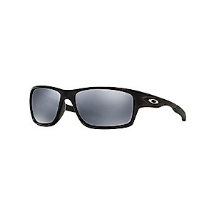 Oakley Men's OO9225 Polarized Rectangular Sunglasses, Polished Black, 60mm