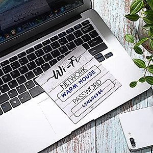 Oudain 5 Pieces Wi-Fi Password Sign Rustic Fridge Magnet Magnetic Wi-Fi Sign Compatible with Airbnb VRBO