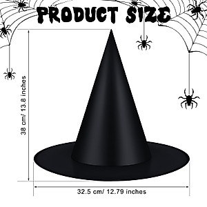 Tatuo 8 Pcs Halloween Hanging Witch Hats Decorations Witch Costume Black Hanging Wizard Hat Floating Porch Yard Decor(Simple)