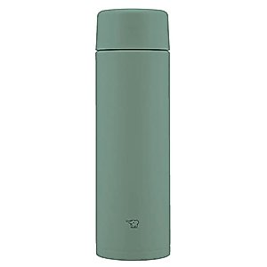Zojirushi Mahobin SM-ZB48-GM Water Bottle, Seamless 16.9 fl oz (480 ml), Screw, Stainless Steel Mug, Matte Green, Integrated with Strings and Washer, Easy to Clean, Only 2 Pieces