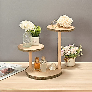 WILLOWDALE 3 Tier Cupcake Stand for 24 Cupcakes, Wood Cup Cake Tier Stand Farmhouse Tiered Tray Decor Set, Rustic Wedding Cake Stands for Dessert Table Display Set Wooden Serving Tray for Party