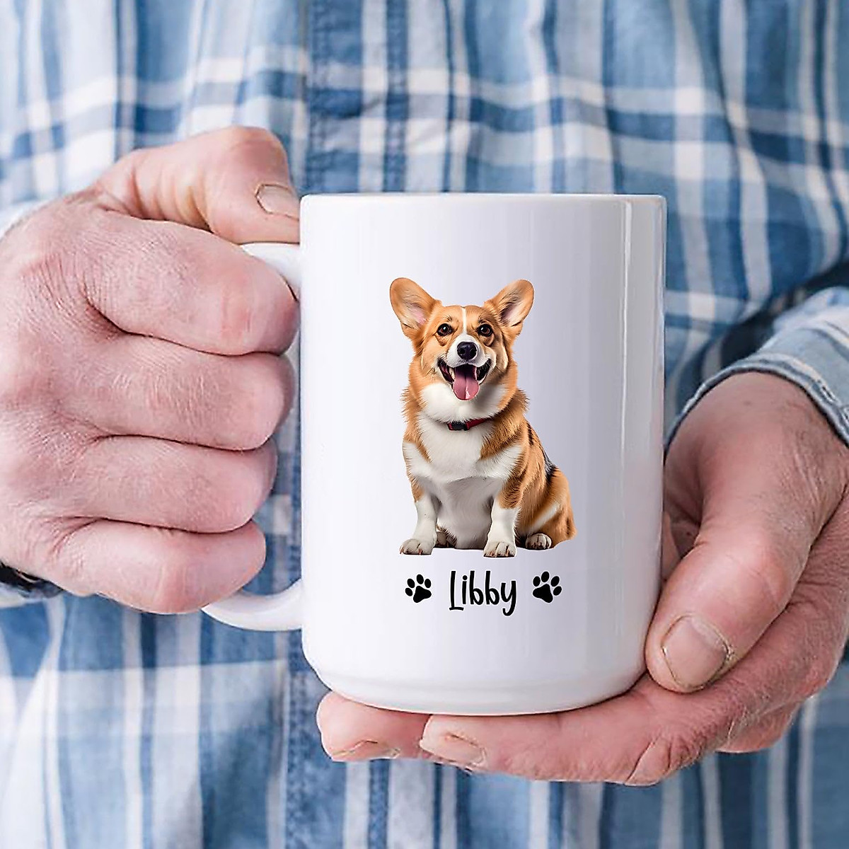 Pembroke Welsh Corgi Customized Name Coffee Mug, Personalized Pembroke Welsh Corgi Coffee Mug Cup Gifts For Mom Dad Dog Lovers, Pembroke Welsh Corgi Owner Gifts For Men Women, Tea Cups 11oz 15oz