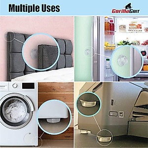 Combo of 4 PC Clear Door Stopper Bumpers + 4 PC Black Door Stopper Bumpers Prevent Damage to Walls from Door Knob Handles, Guard and Sheild