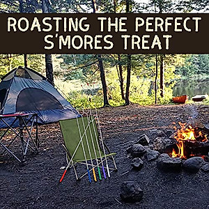 Aoocan Marshmallow Roasting Sticks , Set of 12 Extend 45" Smores Sticks for Fire Pit , Telescoping Rotating Smores Skewers - Hot Dog Roasting Sticks for Campfire, Camping, Bonfire and Grill