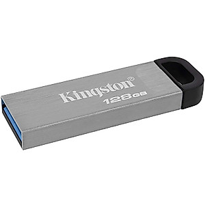 Kingston Flash Drive 128GB Kyson DataTraveler (Bulk 2 Pack) Metal USB 3.2 Type-A Drive 200MB/s High Speed PenDrive for Computer or Laptop (DTKN/128GB) Bundle with (1) Everything But Stromboli Lanyard