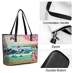 Womens Handbag Japanese Girl Leather Tote Bag Top Handle Satchel Bags For Lady
