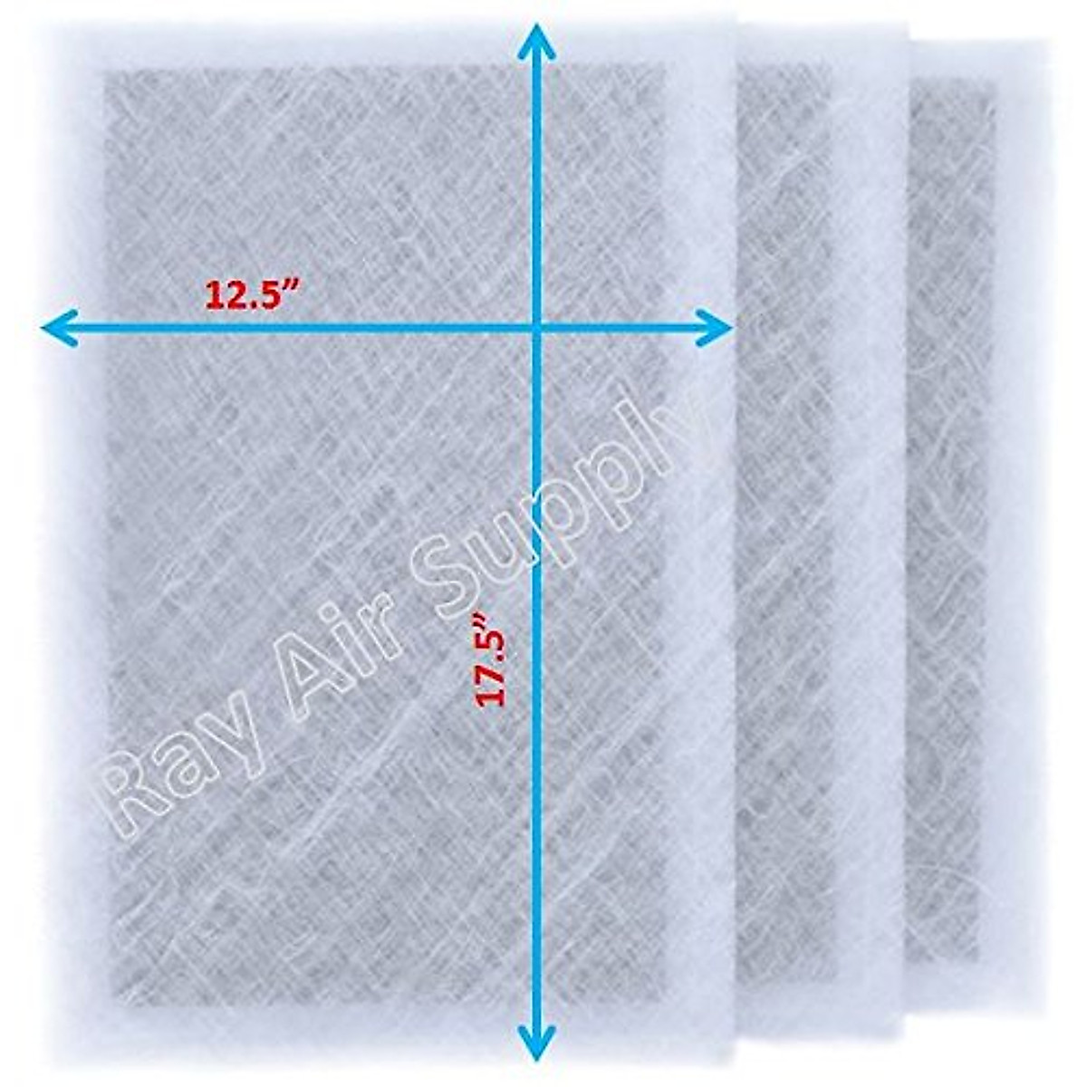 RAYAIR SUPPLY 14x20 MicroPower Guard Air Cleaner Replacement Filter Pads (3 Pack) White