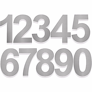 Fitous 6 inch Floating House Number For Outside, Stainless Steel Metal Modern Address Sign Numbers for Mailbox,Home Door,Warehouse Silver Number 4