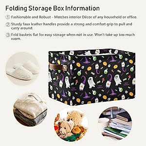Halloween Black Gnome Storage Basket Bins Decorative Toy Organizer Bins Laundry Hamper Baskets with Handles for Home Boys Girls Office Closet Shelf Nursery Baskets,1 pcs