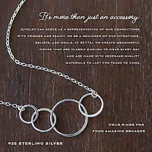 EFYTAL 40th Birthday Gifts Women, Sterling Silver Four Circle Necklace, Gifts for 40th Birthday Woman, Wife 40th Birthday Gift Ideas, Happy 40th Birthday, 40 Year Old Birthday Gifts for Women