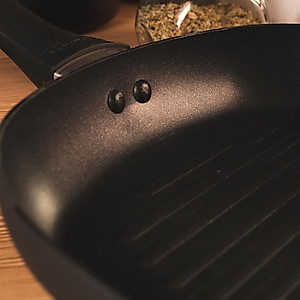 HUDSON Grill pan Aluminium with black non-Stick 10 in, Dishwasher Safe