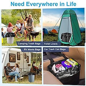 100 Portable Toilet Bags, Drawstring Biodegradable Camping Potty Bags 8 Gallon Camping Toilet Waste Bags for 5-8 Gallon Bucket Toilet Adults Outdoor Camping Car