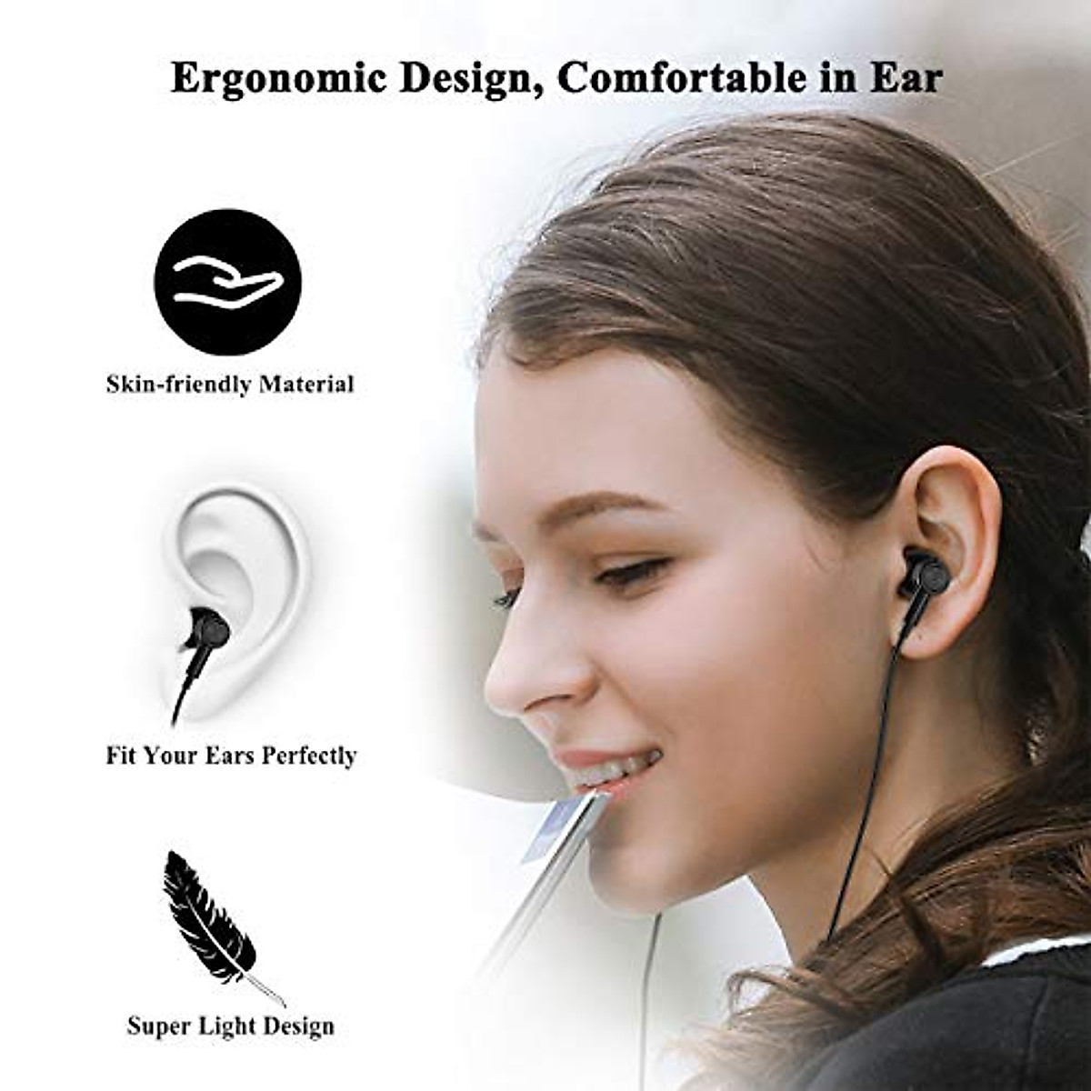 USB C Headphone, WamGra USB C Headphones with Microphone, HiFi Stereo Braided Magnetic USB C Earbuds, Type C Headphone for Google Pixel 4 3 2 XL,MacBook,iPad Pro 2018,OnePlus 6T/7T Pro,Samsung Note 10