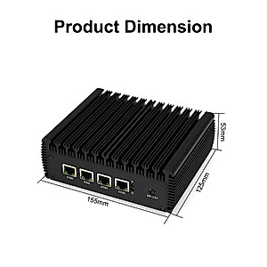 MOGINSOK 4X 2.5GbE Intel I225-V Ethernet Firewall Appliance Mini PC, Intel Celeron J4125 AES-NI VPN Router PC HDMI VGA 4GB RAM 64GB MSATA SSD