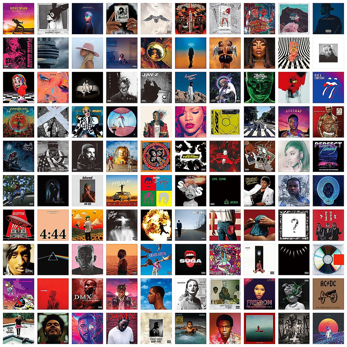 100 Pcs Poster,5x5In Album Cover Posters,Wall Collage Kit, Posters For Room, Music Posters, Rapper Posters, Wall Posters, Posters For Bedroom