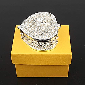 SEVENBEES Heart Shape Jewelry Box Small Trinket Storage Organizer Box for Girls Women