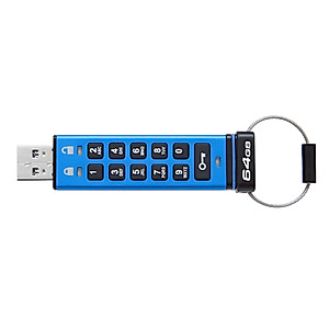 Kingston Digital 64GB DT2000 Keypad USB 3.0, 256bit AES Hardware Encrypted (DT2000/64GB)