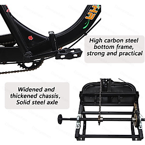 Adult Tricycle Folding Bicycle Comfortable seat 3 Wheel Bicycle Rear Enlarged Vegetable Basket Double Chain 20inch Shock Absorber Front Fork for Parents and Children Maximum Load 440lbs (Black)