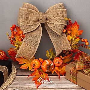 Ribbli Burlap Ribbon 3 Inch x 10 Yard,Natural Jute Ribbon for Crafts,Gift Wrapping,Wreath,Tree Decoration,Outdoor Decoration(Non-Wired)