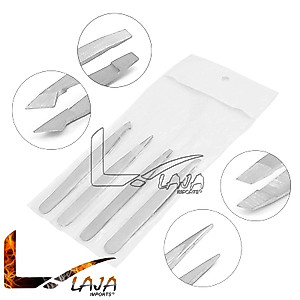 LAJA Imports Tweezers Set 4-piece Professional Stainless Steel Tweezers Gift With Pouch - Best Precision Eyebrow And Splinter Ingrown Hair Removal Tweezer Tip,no Colored & Chemical Free