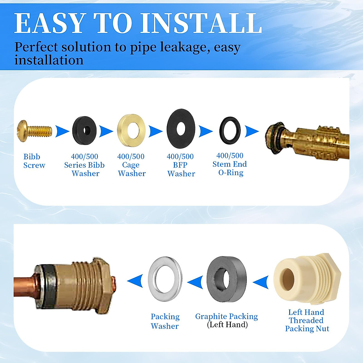 630-7755 Wall Hydrant Repair Kit Compatible with Prier Mansfield 300 400 500 Series Wall Outdoor Hydrant Faucet
