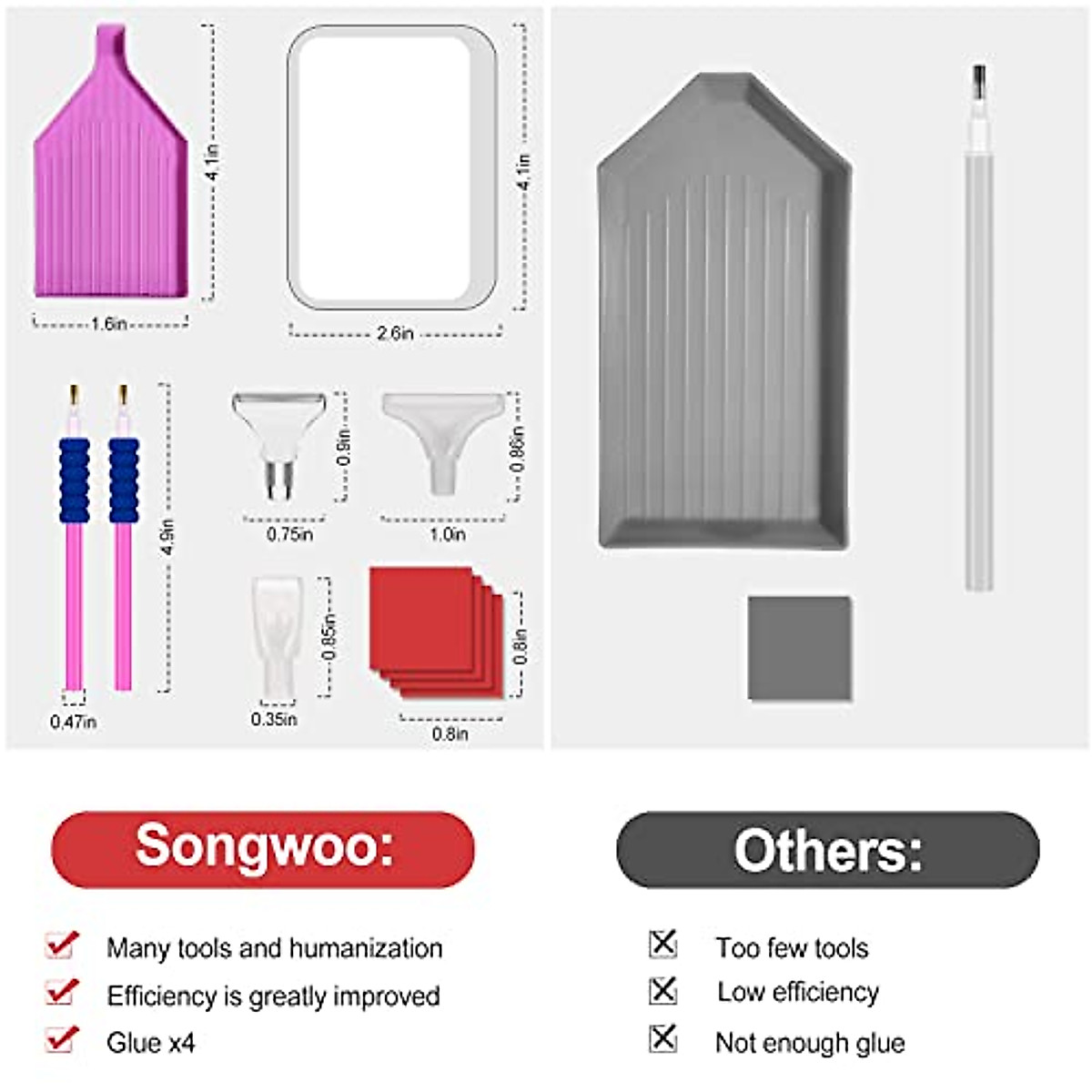 songwoo 4 Pack Diamond Painting Kits for Adults Kids Beginners - Upgraded Cuttable Full Drill Round Gem 5D DIY Diamond Art Kits Gifts for Home Wall Decor - Cartoon