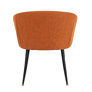 GIA Home Furniture Series Modern Linen Living Room Arm Chair with Matt Black Iron Leg, 2 Pack, Orange