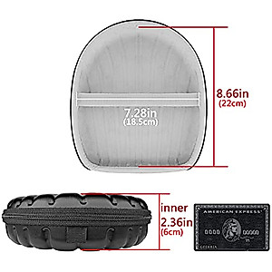 Geekria Seashell Case Compatible with Audio-Technica ATH-MSR7, ATH-ANC700BT, ATH-SR50BT, ATH-SR30BT Headphones, Replacement Protective Hard Shell Travel Carrying Bag with Cable Storage (Black)