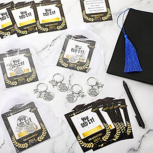 Bucherry 12 Sets 2024 Graduation Gifts Keychains Class of 2024 Gifts for Him Her Personalized Graduation Cards Inspirational Keychains College Graduation Gift Grad Keychain