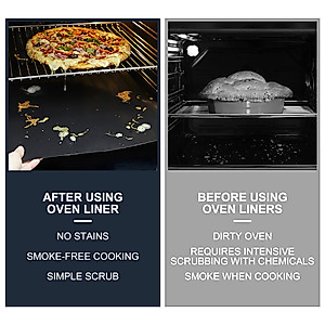 Oven Liners for Bottom of Oven, 2 Pack Large Thick Heavy Duty Non-Stick Oven Mat Set, 15.74"x 23.62" BPA and PFOA Free Oven Floor Protector Liner, Kitchen Friendly Cooking Accessory