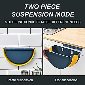 SMLJFO Small Hanging Folding Trash Can, Collapsible Trash Can for Car Camping Wall Mounted Folding Waste Bin Garbage Can Holder for Kitchen Cabinet Door