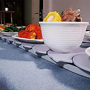 WMQ Household Long Table Rotating Manual Dining Table, Turntable Oval Dining Table, Turntable Adjustable Length Turntable