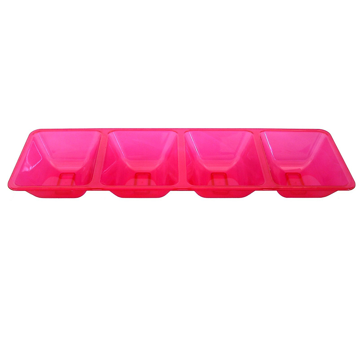 Neon Pink 4 Compartment Rectangular Tray Party Accessory