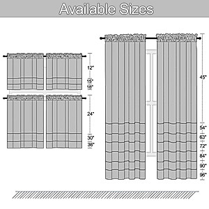 DONREN Greyish White Window Curtain Panels - 42 Width x 84 Length 2 Panels Thermal Insulated Rod Pocket Room Darkening Curtains for Bedroom